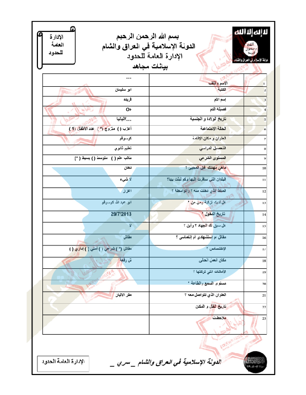 Kosovo’s ISIS recruits | Leaked ISIS documents reveal Abanian “Mujahid ...